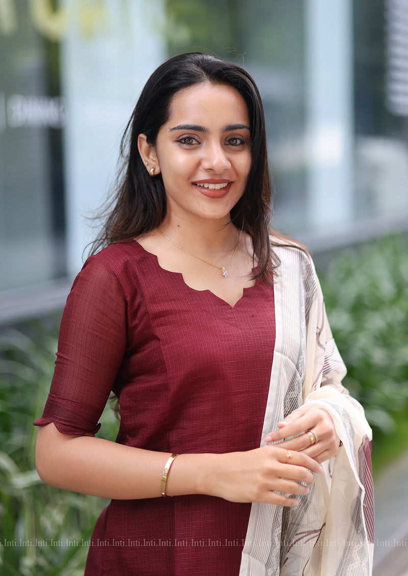 Earthen Ember Top & Dupatta Set – Inti Fashions