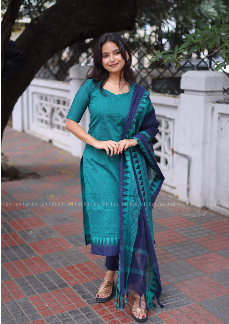 Pachai Tharagai Salwar Suit – Inti Fashions